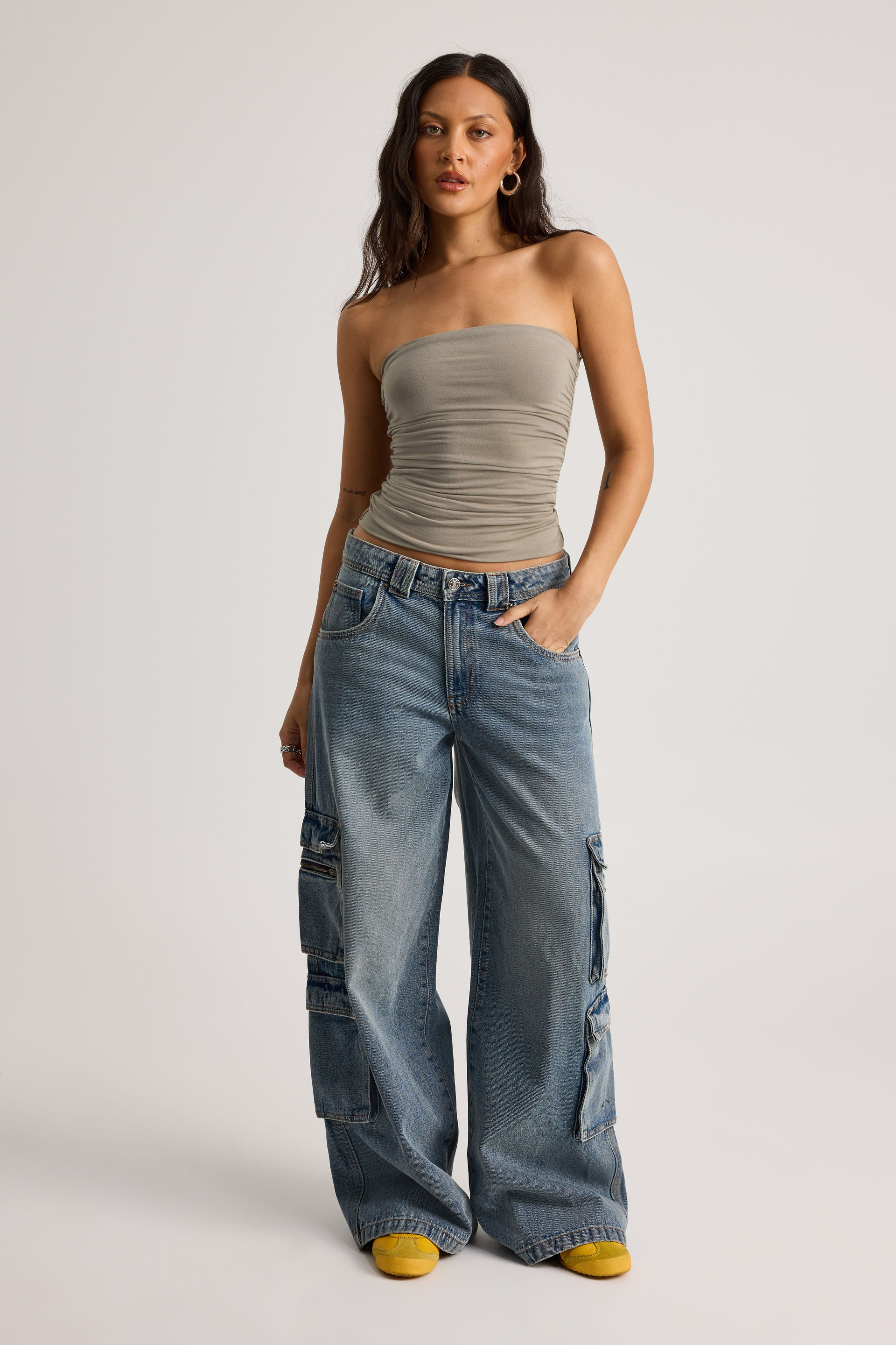 Mega Baggy Cargo Washed Out Blue - Shop Factorie
